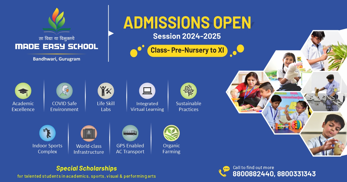 School Admissions: 2024-25 - MADE EASY SCHOOL, Gurugram